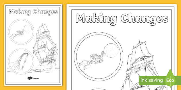 Making Changes Year 5 Integrated Unit Title Colouring Page