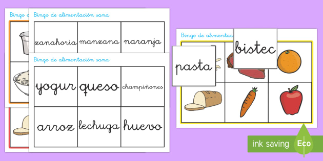 BINGO DOS ALIMENTOS ~ Atividades Educação