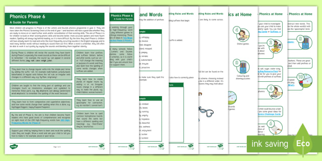 Parents Phase 6 Phonics Guides and Activity Pack