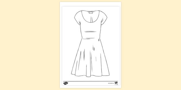 FREE! - Dress Outline Colouring Sheet | Colouring Sheets | Twinkl
