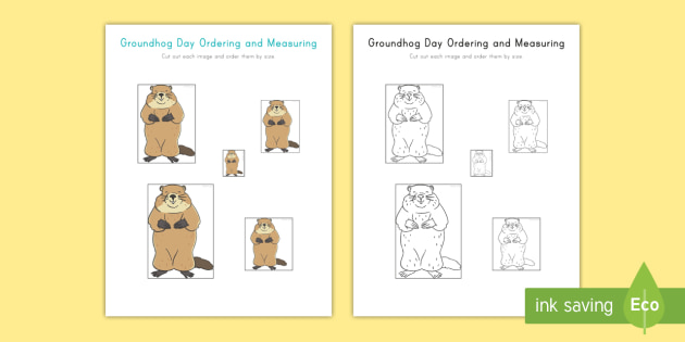 Groundhog Day Ordering and Measuring Activity (teacher made)