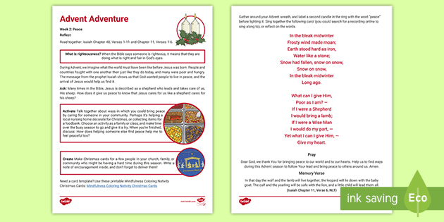 Advent Adventure Week Two: Teaching About Peace Christmas