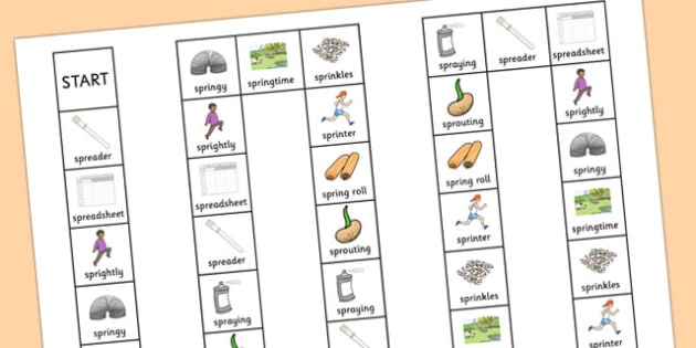 2 Syllable SPR Board Game (teacher made)