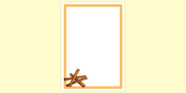 FREE! - Simple Blank Cinnamon Sticks Page Border | Twinkl