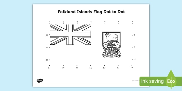 FREE! - Falkland Islands Flag Dot to Dot Worksheet