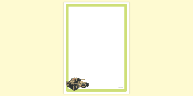 FREE! - Army Tank Page Border | Page Borders | Twinkl