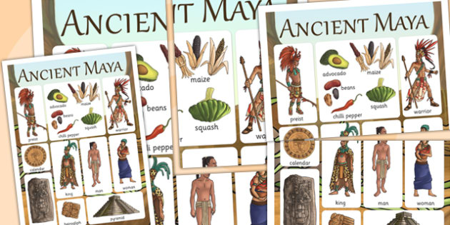Maya Civilization Vocabulary Mat - mayan, history, visual aid