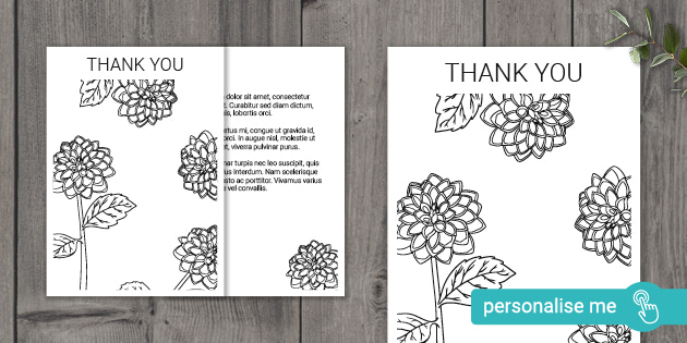Floral Mindfulness Colouring Thank You Cards