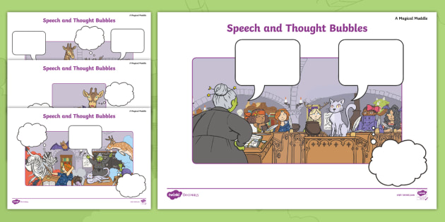 A Magical Muddle Speech and Thought Bubble Worksheets