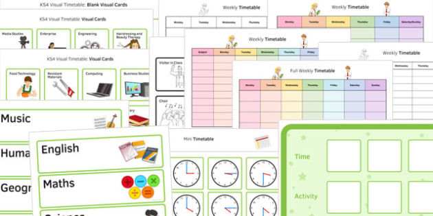 KS4 Visual Timetable Resource Pack (teacher made)