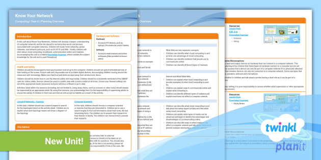 FREE! - Computing: Know Your Network: Year 6 Planning Overview