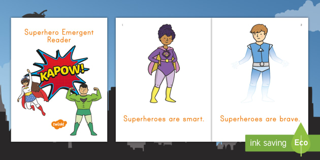 Superheroes Early Emergent Reader - superheroes, comics, comic