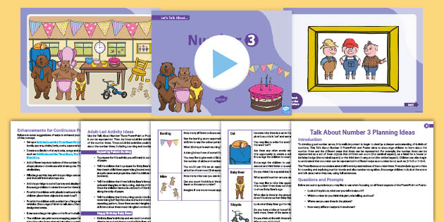 Talk About Number 3 Maths PowerPoint and Planning Ideas
