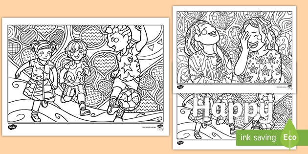 Friendship and Feelings Mindfulness Colouring Pages