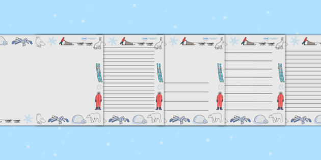 FREE! - Winter Themed Landscape Page Borders (teacher made)