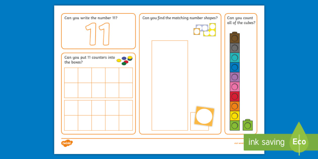 All About Number 11 Activity Mat (teacher made)
