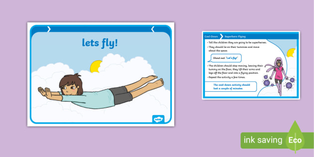 Superhero Flying Cool-Down Activity Card (teacher made)