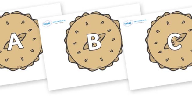 A-Z Alphabet on Pies (Teacher-Made)