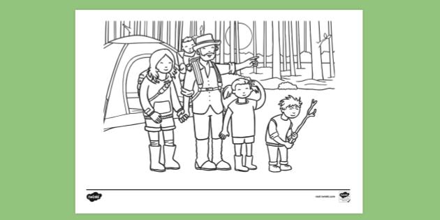 Camping Colouring | Colouring Page