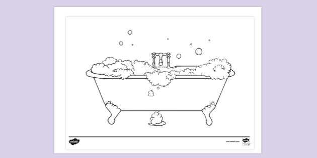 Bubble Bath Colouring Sheet - Colouring Sheets