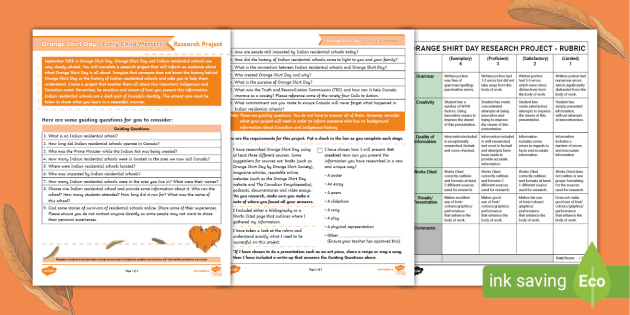 FREE Research Project: Orange Shirt Day - Grades 4-6