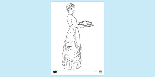 Betsi Cadwaladr Maid Colouring Sheet | Colouring Sheets