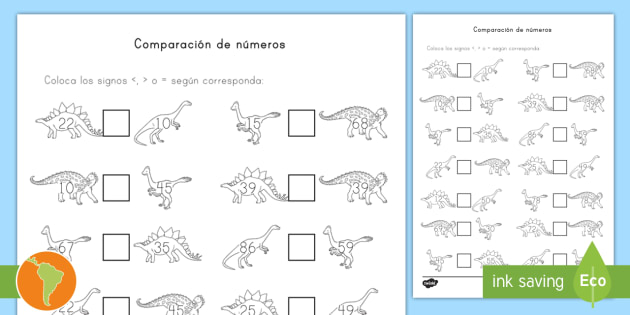 Ficha de actividad: Comparar números (teacher made)
