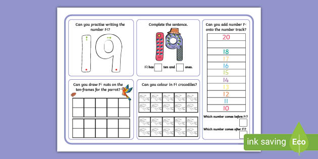 👉 The Adventures of Number 19 Activity Mat (teacher made)