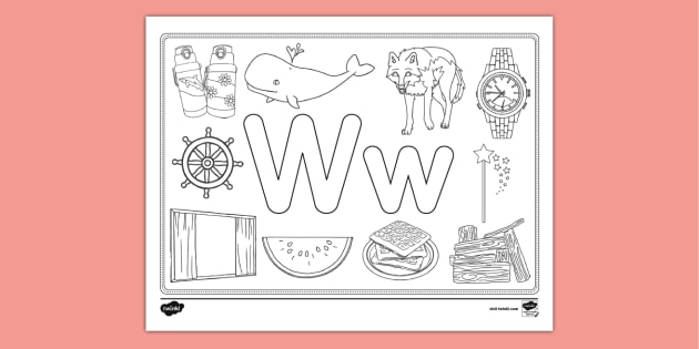 the letter w coloring sheet
