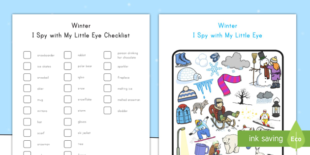 Winter I Spy with My Little Eye Activity - Winter, I Spy