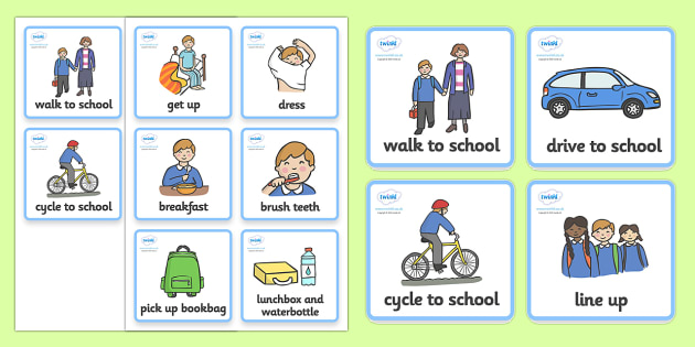 Visual Timetable Getting Ready For School Boys Getting