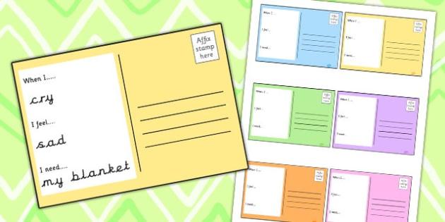 Emotions Postcard Writing Frames (teacher made)