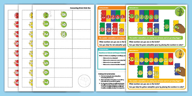 👉 EYFS Maths Ordering Numbers Chilli Challenges: Number Caterpillars