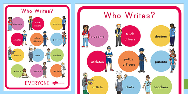 First Grade Who Writes Poster (teacher made)