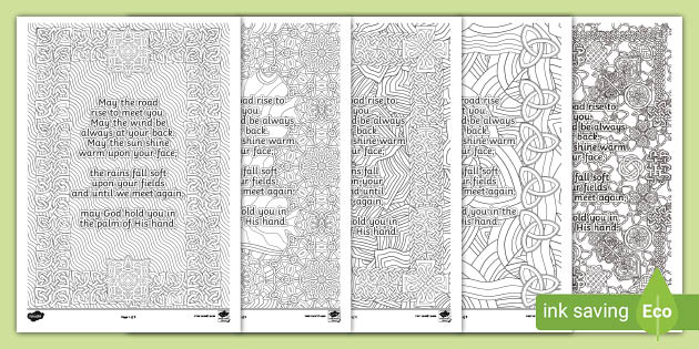 Catholic Celtic Blessing Mindfulness Colouring Sheets