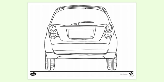 FREE! - Back of Car Colouring Sheet | Colouring Sheets