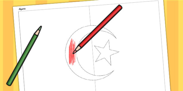 Algeria A4 Colouring Flag (teacher made)