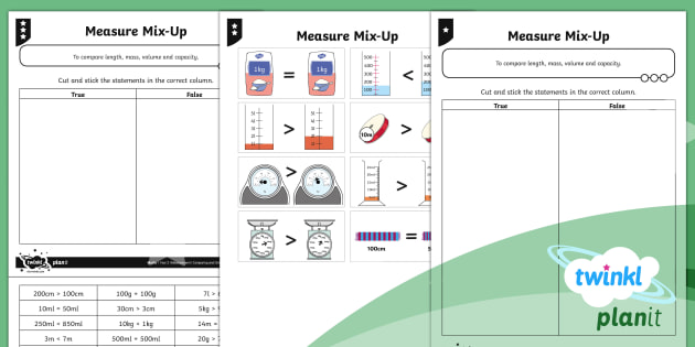 PlanIt Maths Y2 Measurement Comparing and Ordering Home Learning Tasks