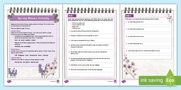 Spring Nouns Activity
