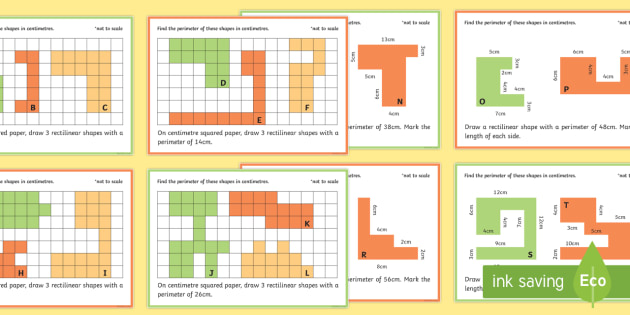 Perimeter Challenge Cards - Maths Resource - Twinkl