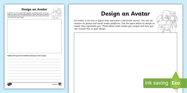 * NEW * Design an Avatar Activity Sheet