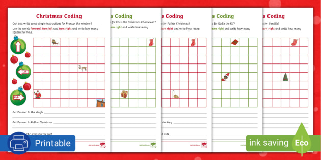 Christmas Coding Worksheets | Resource Pack | South Africa