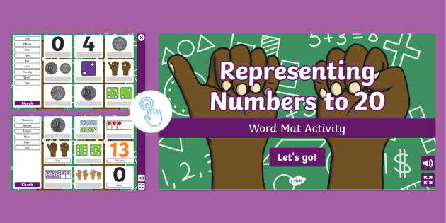 Representing Numbers To 20 Interactive Word Mat Activity