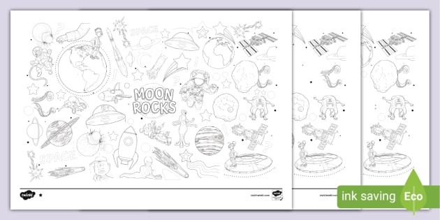Space Doodle Colouring Pages - Printable Pack for Children