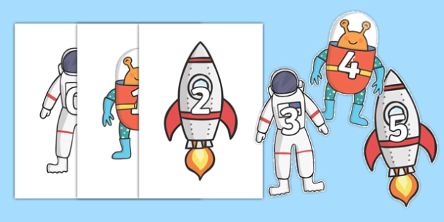 Numbers 0-100 on Space Images