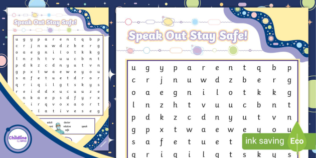 Speak Out, Stay Safe Wordsearch (teacher made)