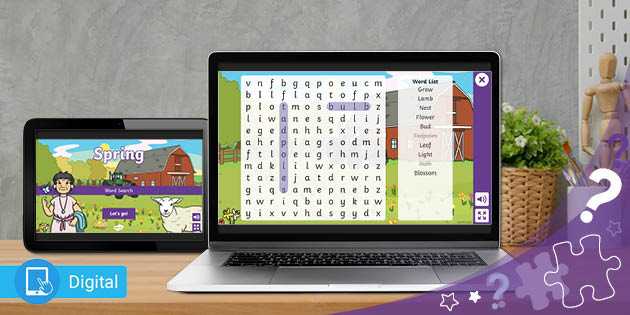 Interactive Spring Themed Word Search | Twinkl Go!