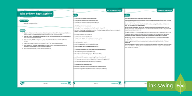 Why and How React Activity (teacher made)