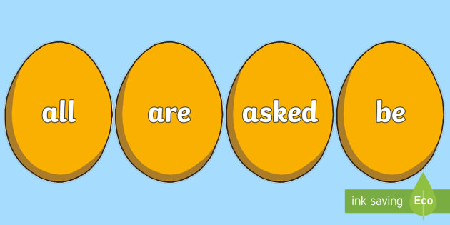 Tricky Words on Golden Egg (Teacher-Made)
