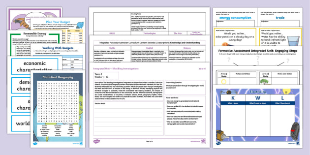 Shocking Investigations Integrated Unit of Work Year 6 Weeks 1-2 Resource